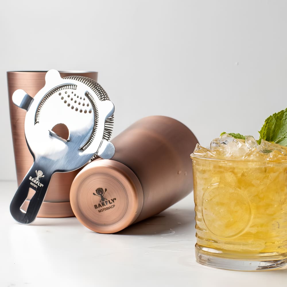 Barfly 28 oz & 18 oz Stainless Bar Cocktail Shaker Set, Antique Copper ...