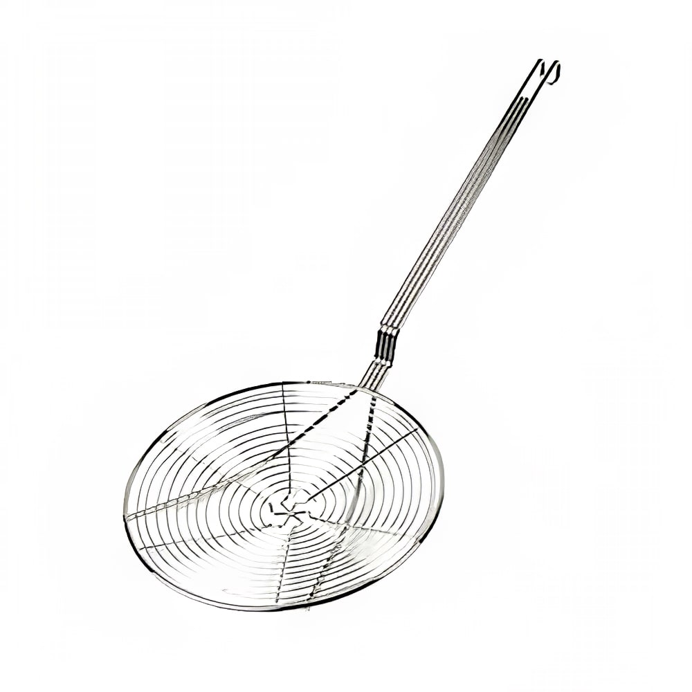 Thunder Group SLSKS009 9" Round Spiral Wire Skimmer, Nickel Plated