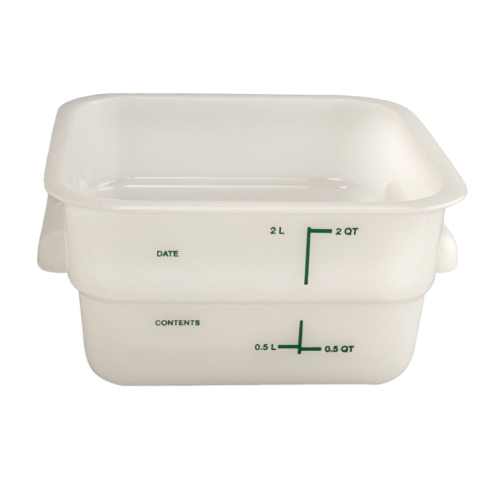 Carlisle 2 qt Square Food Storage Container - Polyethylene, Clear ...