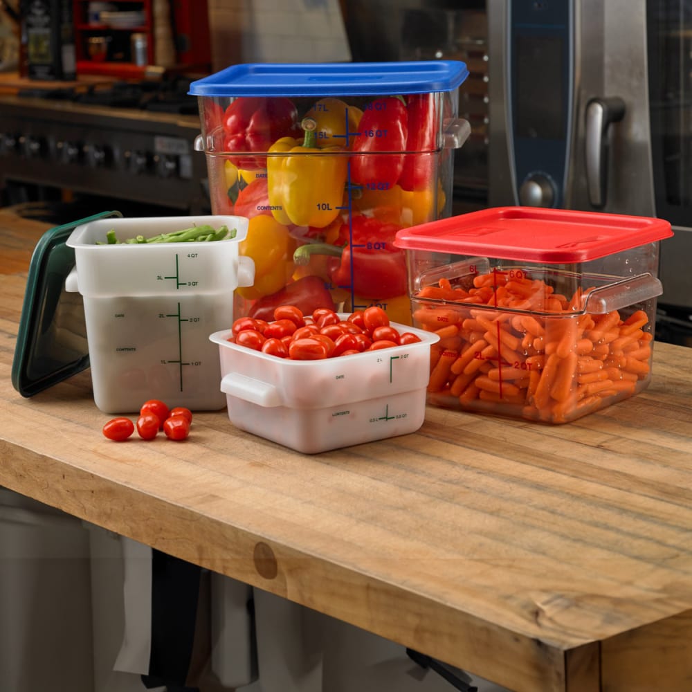Carlisle 2 qt Square Food Storage Container - Polyethylene, Clear ...