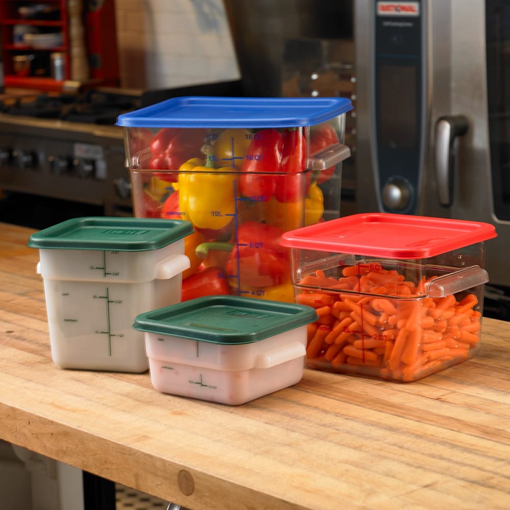 Carlisle 2 qt Square Food Storage Container - Polyethylene, Clear ...