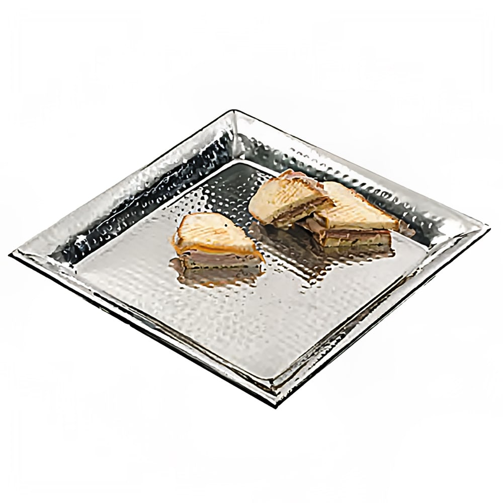 American Metalcraft HMSQ18 Square Serving Tray, 18x18", Hammered, Stainless