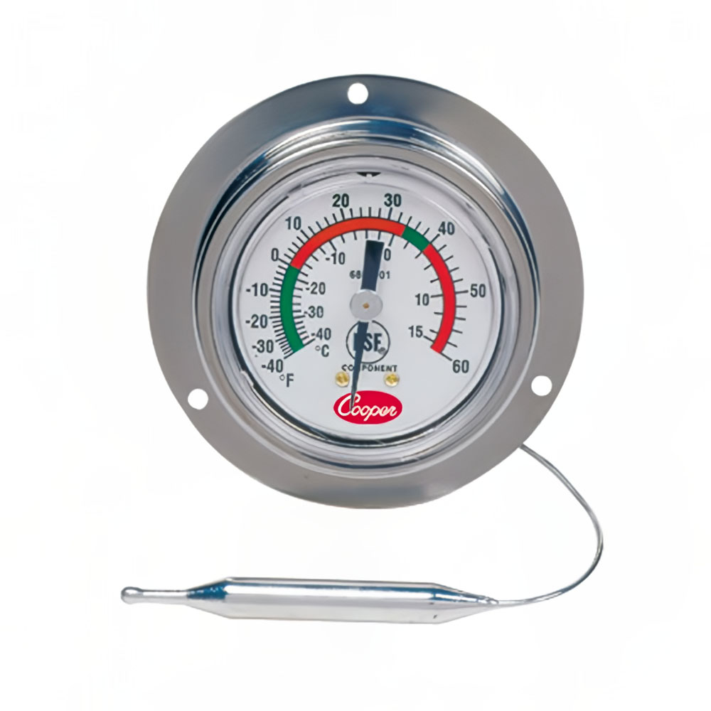 Cooper 6812-01-3 2" Panel Type Thermometer w/ Back Flange, -40 To 60 ...