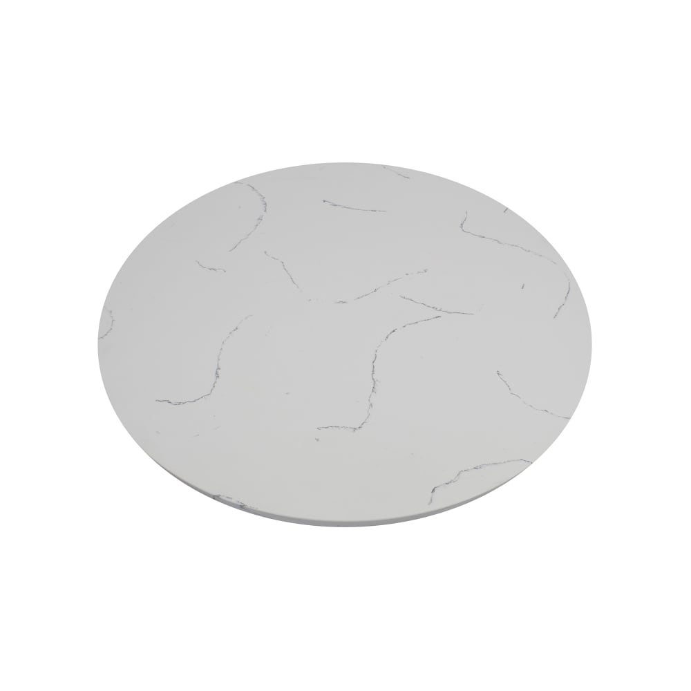 Art Marble 54" Round Quartz Table Top - Indoor/Outdoor, Carrera White ...