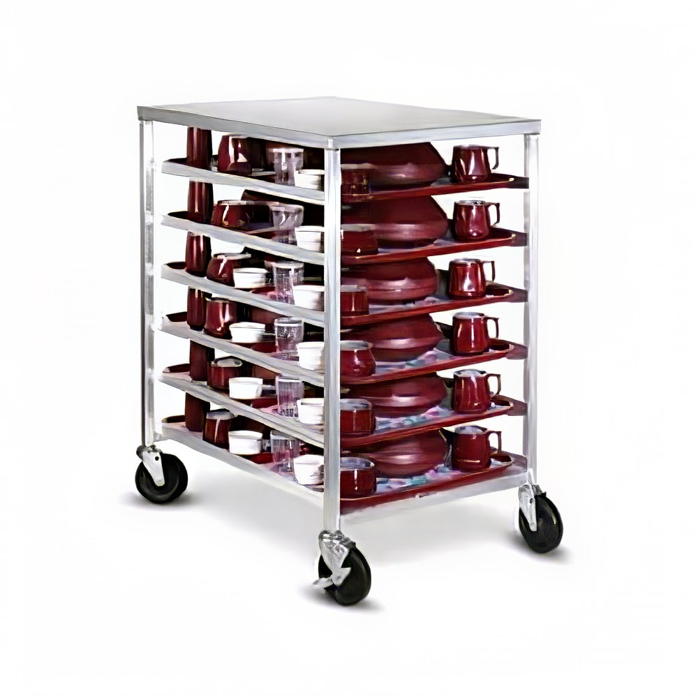 Dinex DXDHOR12UP 12 Tray Cabinet Room Service Cart, Aluminum