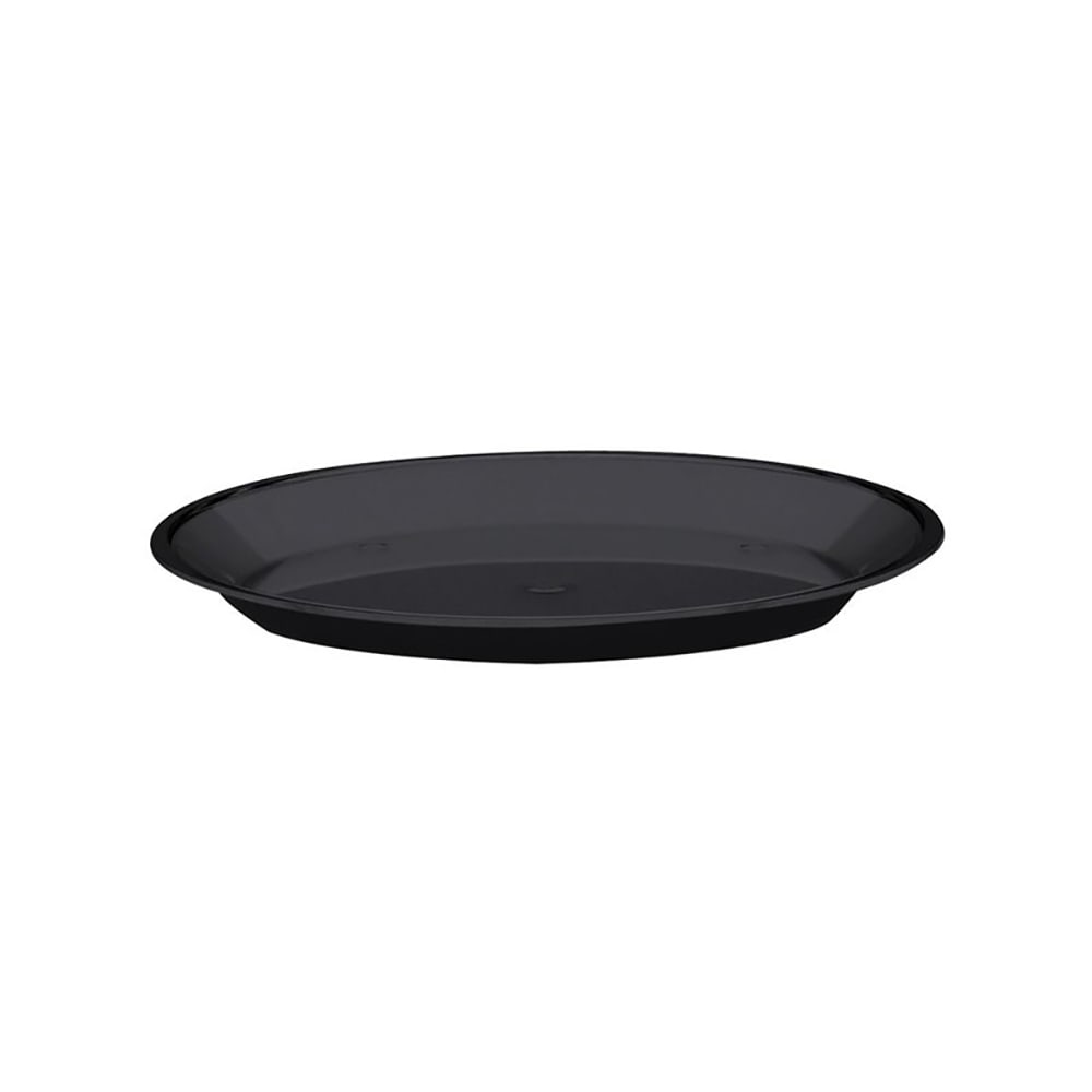 Cal-Mil 315-15-13 15" Round Turn N Serve Shallow Tray, Black Acrylic