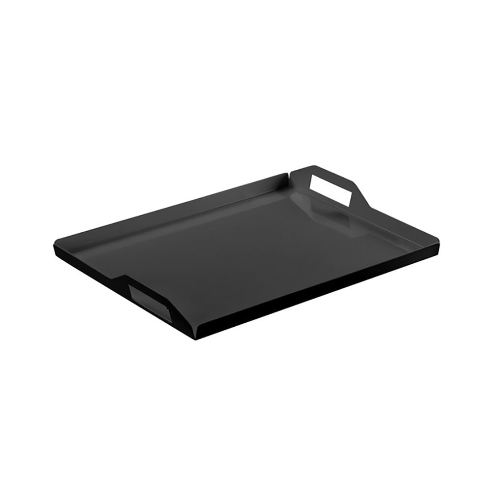 Cal-Mil 22007-2-13 Rectangular Room Service Tray - 20" x 15", Metal, Black