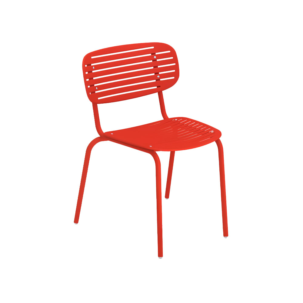 emu Mom Indoor/Outdoor Stackable Side Chair - Steel, Red (639)