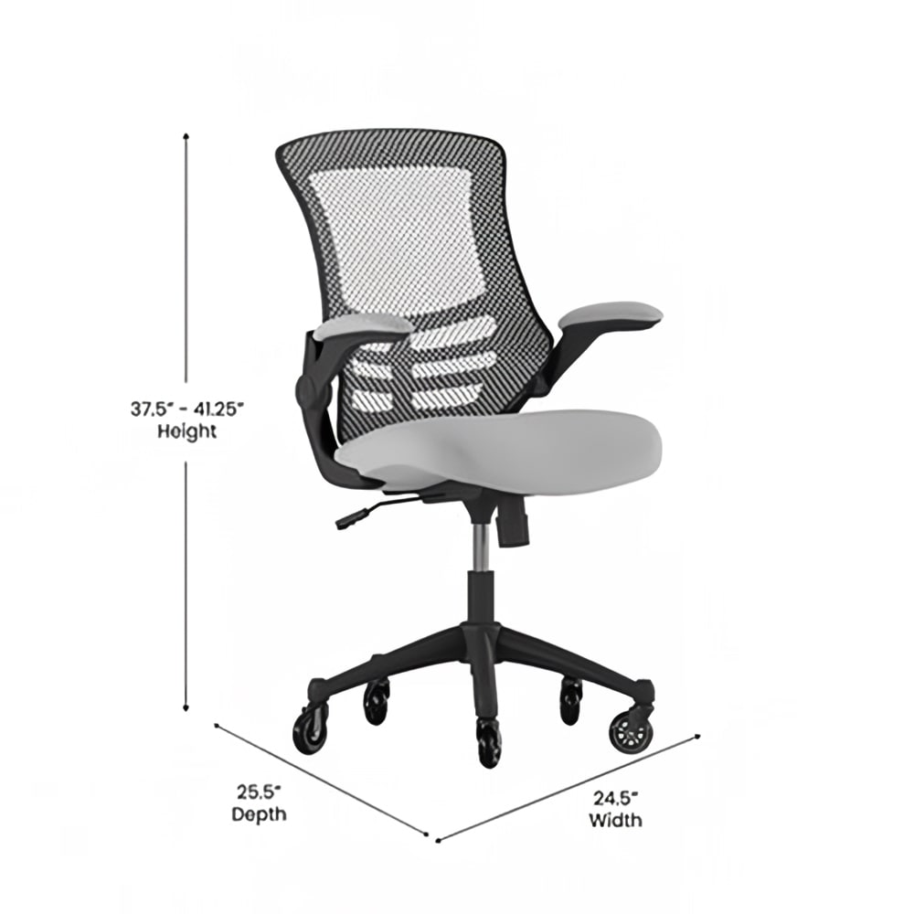 Flash Furniture BL-X-5M-DKGY-RLB-GG Swivel Office Chair w/ Mid Back ...