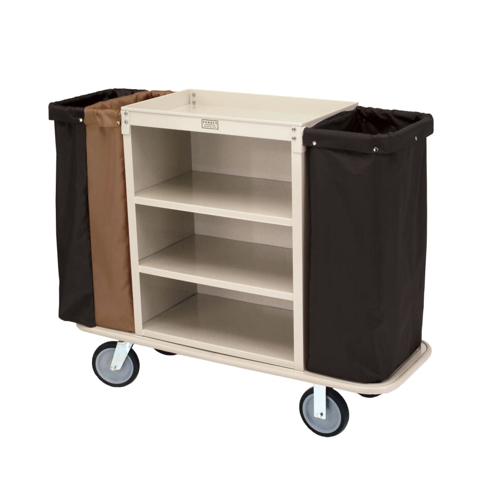 Forbes Industries Housekeeping Cart w/ (3) Shelves & (3) Bag Style - 30 ...