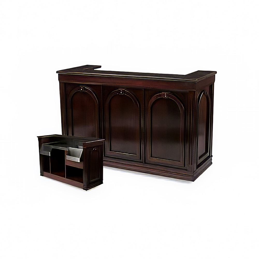 Forbes Industries Mobile Bar w/ (1) Sink & (2) Speed Rails - 60"L x 27 ...