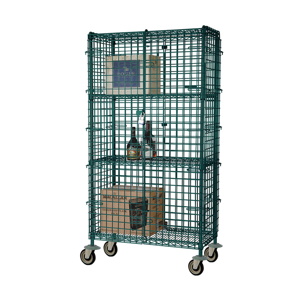 Focus FMSEC24363GN 36" Mobile Security Cage - 24"W, Green Epoxy Coated