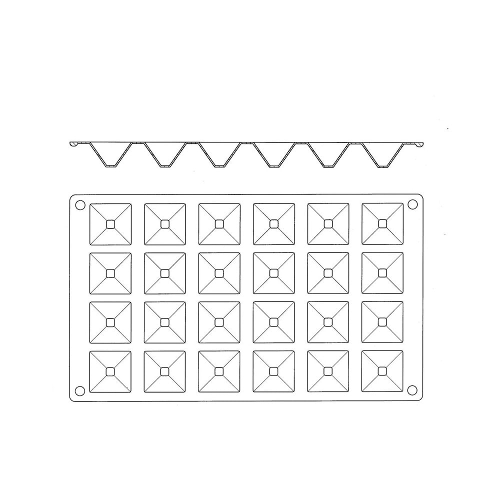 Matfer Bourgeat 257920 Gastroflex® Mini Pyramid Mold w/ 24 Sections ...