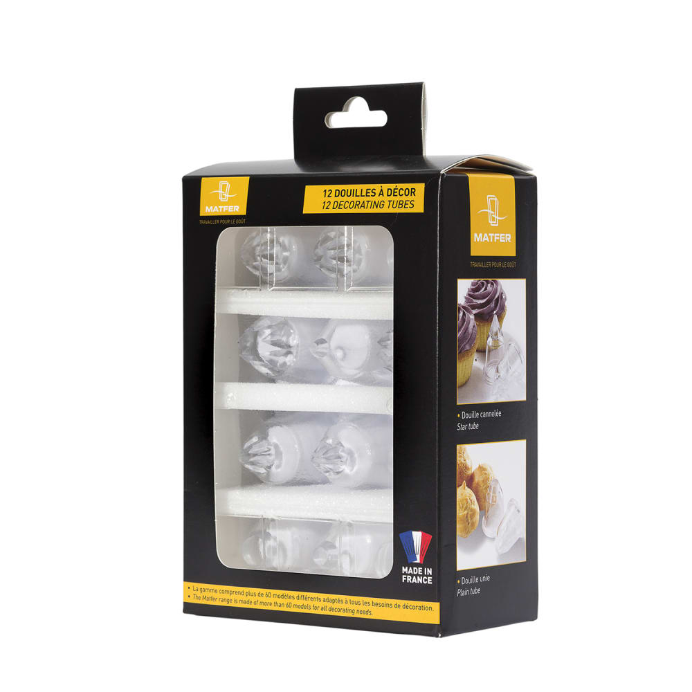 Matfer Bourgeat 166004 12 Piece Decorating Tube Tip Set, Polycarbonate ...