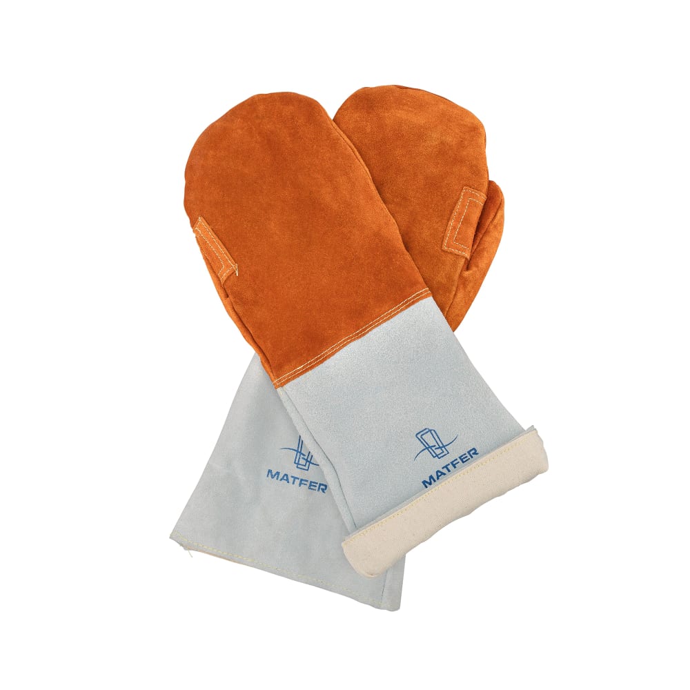 Matfer Bourgeat 773002 8" Baker Oven Mitt w/ Forearm Protection, Leather