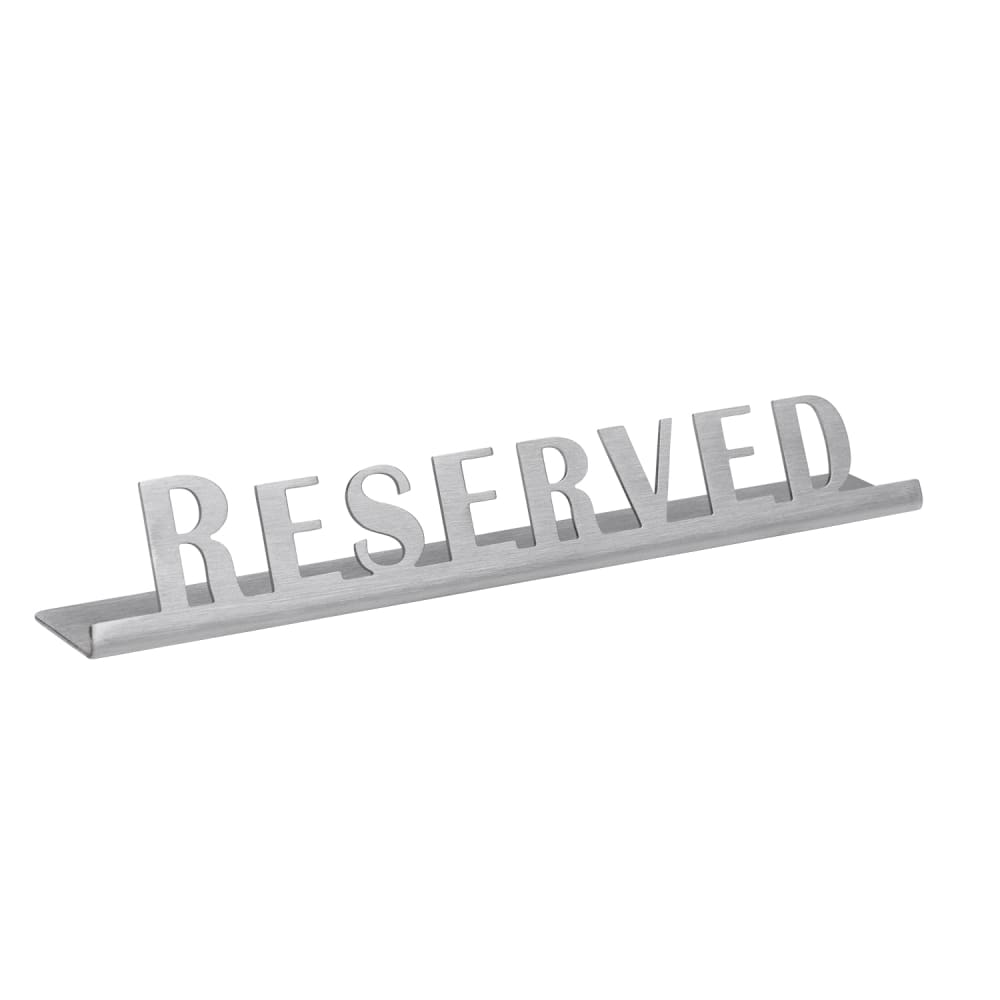 Service Ideas "Reserved" Table Tent Sign - 6 1/2"W x 1"H, Brushed ...