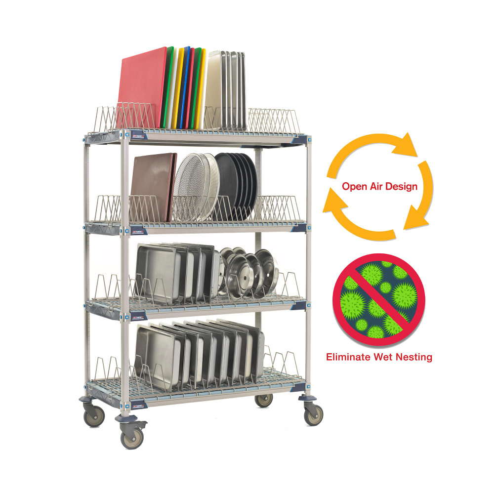 Metro PR48VX4 4 Level Mobile Drying Rack for Trays