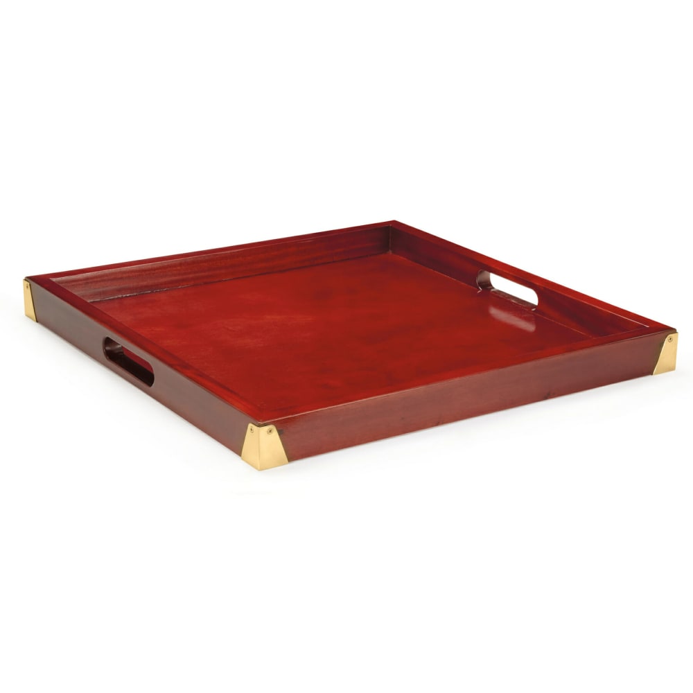 GET 21" Square Room Service Tray, Hardwood, Mahogany (LUX-2121-M)