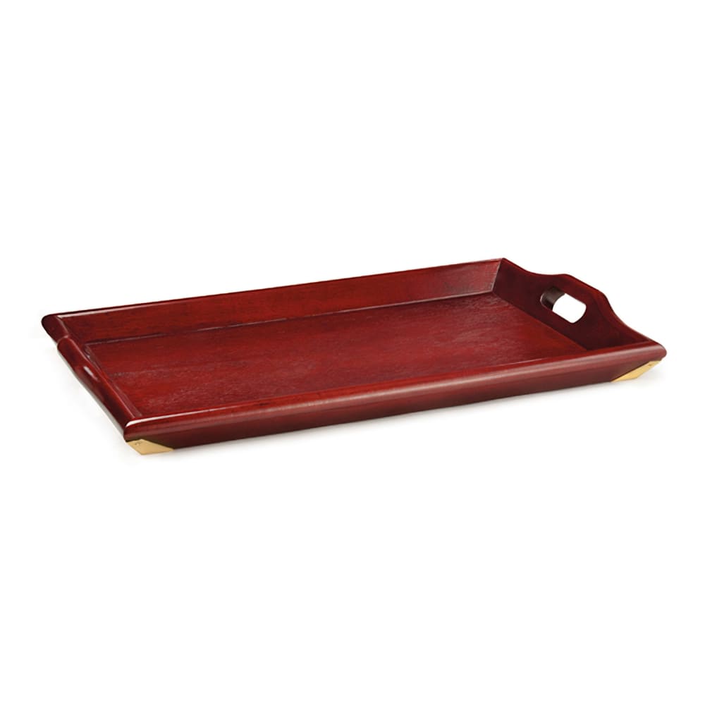 GET Rectangular Room Service Tray, 25" x 16", Hardwood, Mahogany (LUX ...