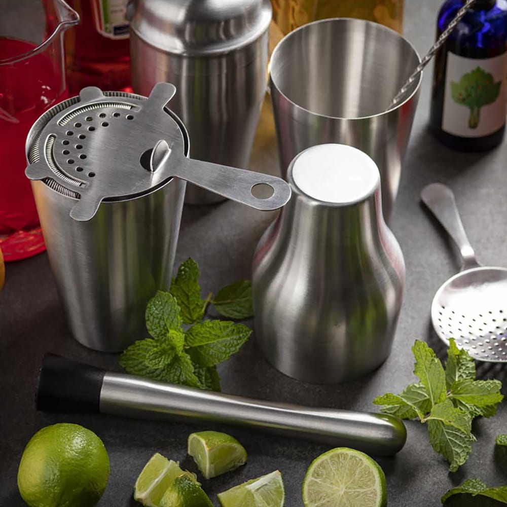 Tablecraft 10520 20 oz Stainless Bar Cocktail Shaker Set