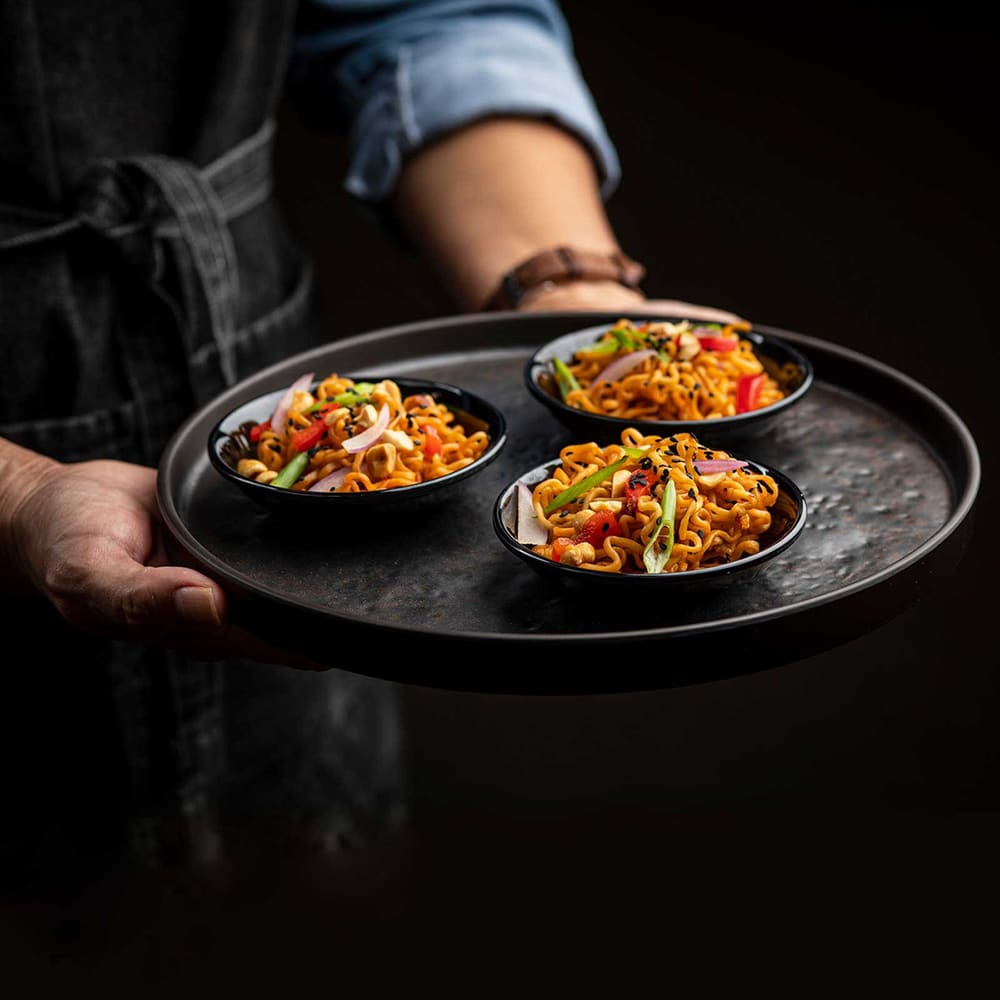 Tablecraft 10311BK 4" Round Melamine Mini Plate, Black