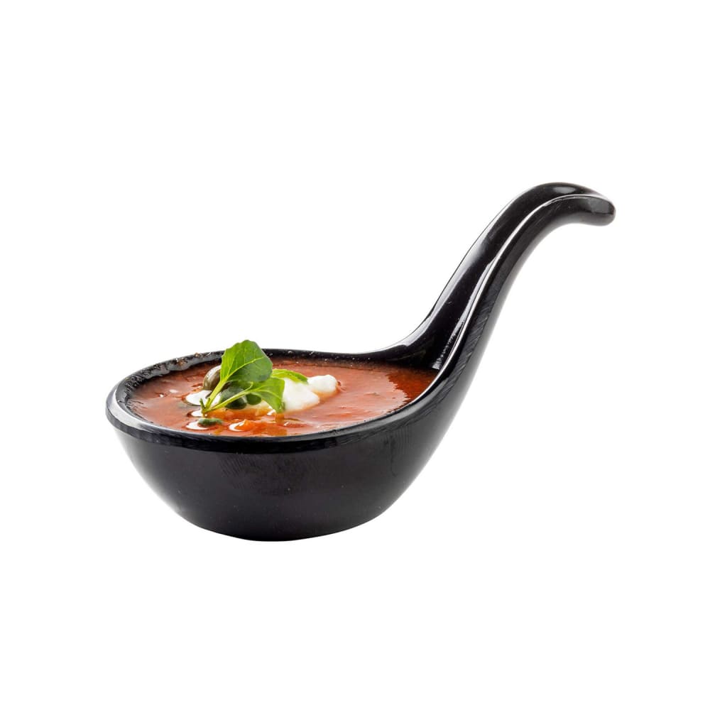 Tablecraft 10317BK 3 3/4" Melamine Mini Spoon, Black
