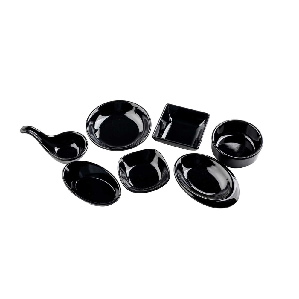 Tablecraft 10316BK 2 1/2 oz Square Melamine Mini Bowl, Black