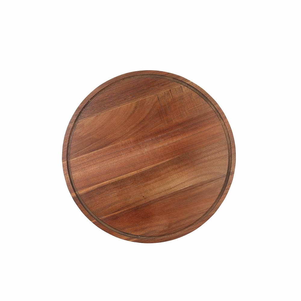 Tablecraft 11440 12 1/2" Round Cake Plate - Acacia Wood