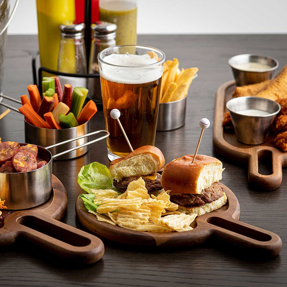 Tablecraft 11524 8" Round Serving Paddle - Acacia Wood