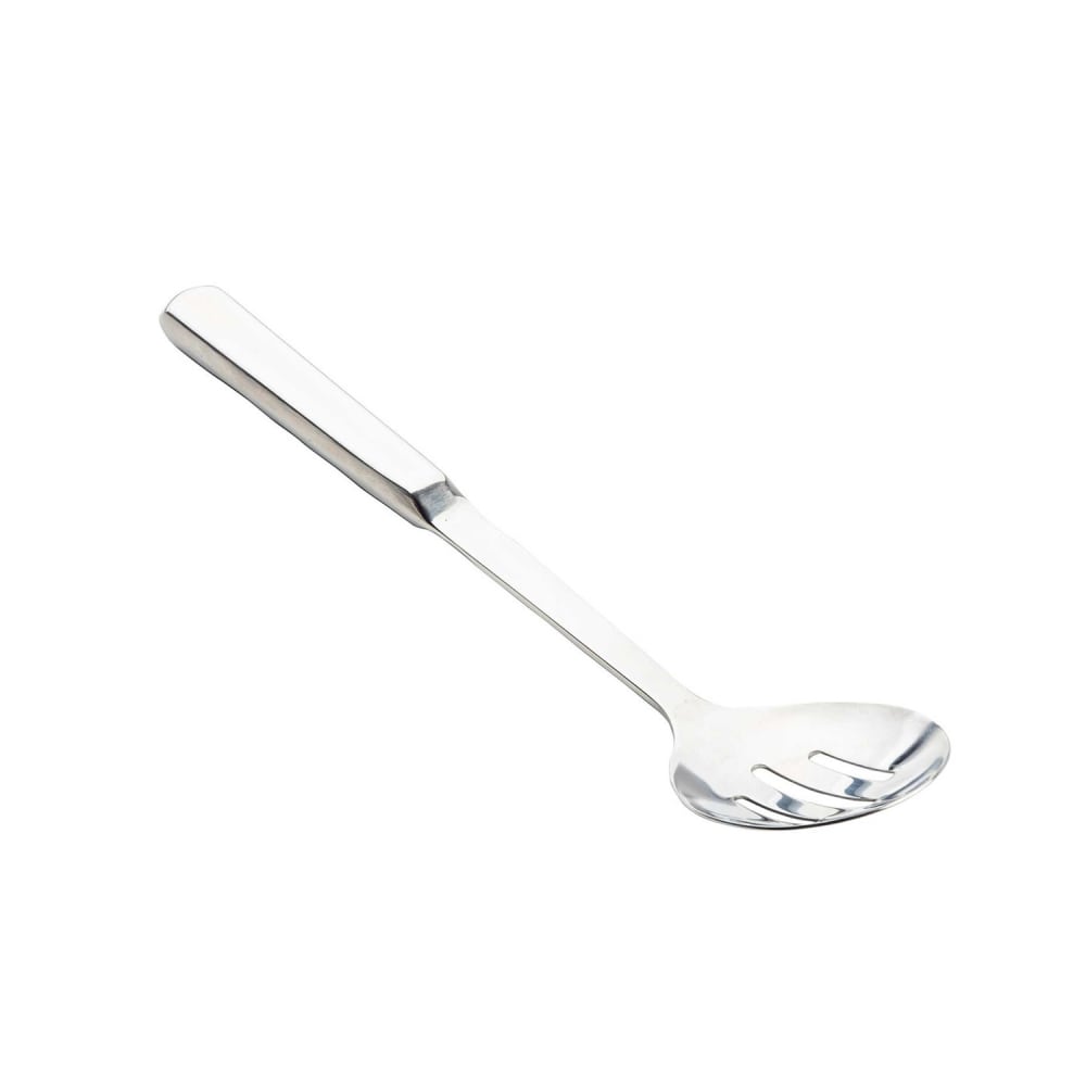 Tablecraft 11627 11 3/4" Slotted Stainless Serving Spoon w/ Hollow Handle