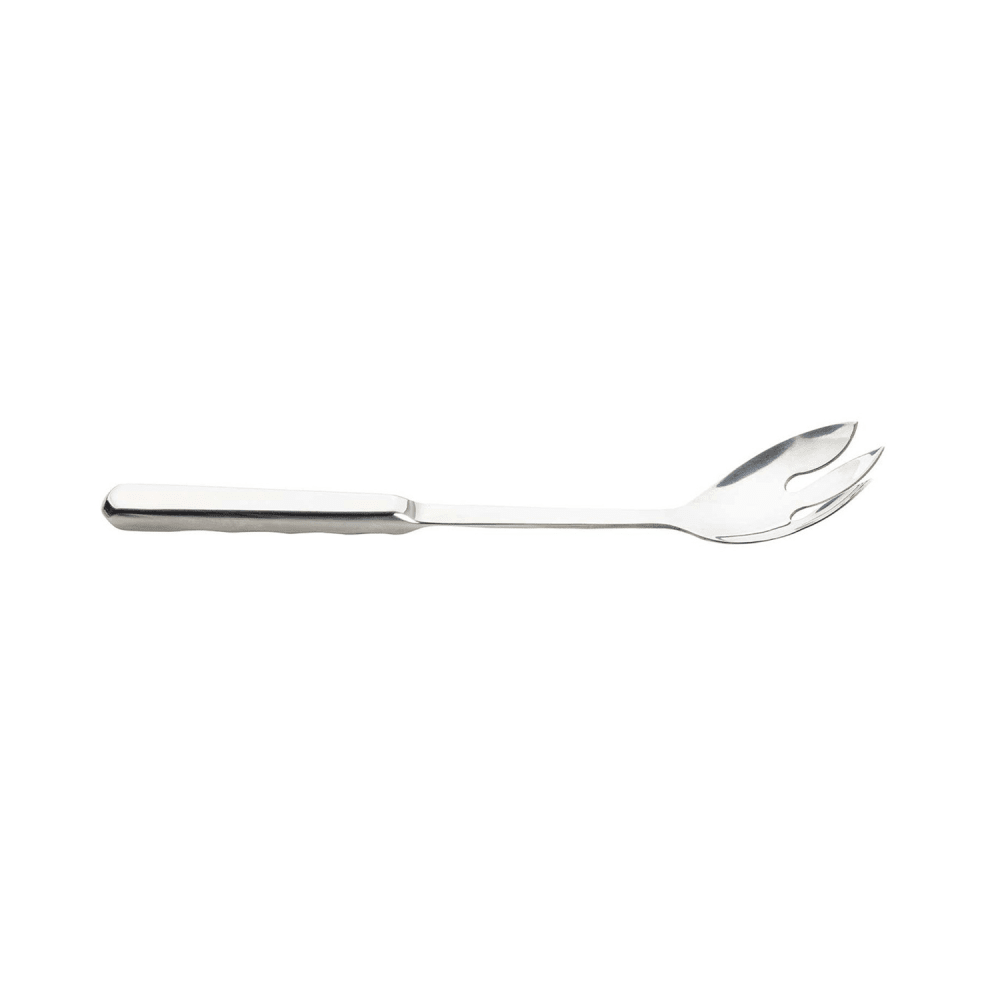 Tablecraft 11628 11 3/4" Notched Stainless Serving Spoon w/ Hollow Handle