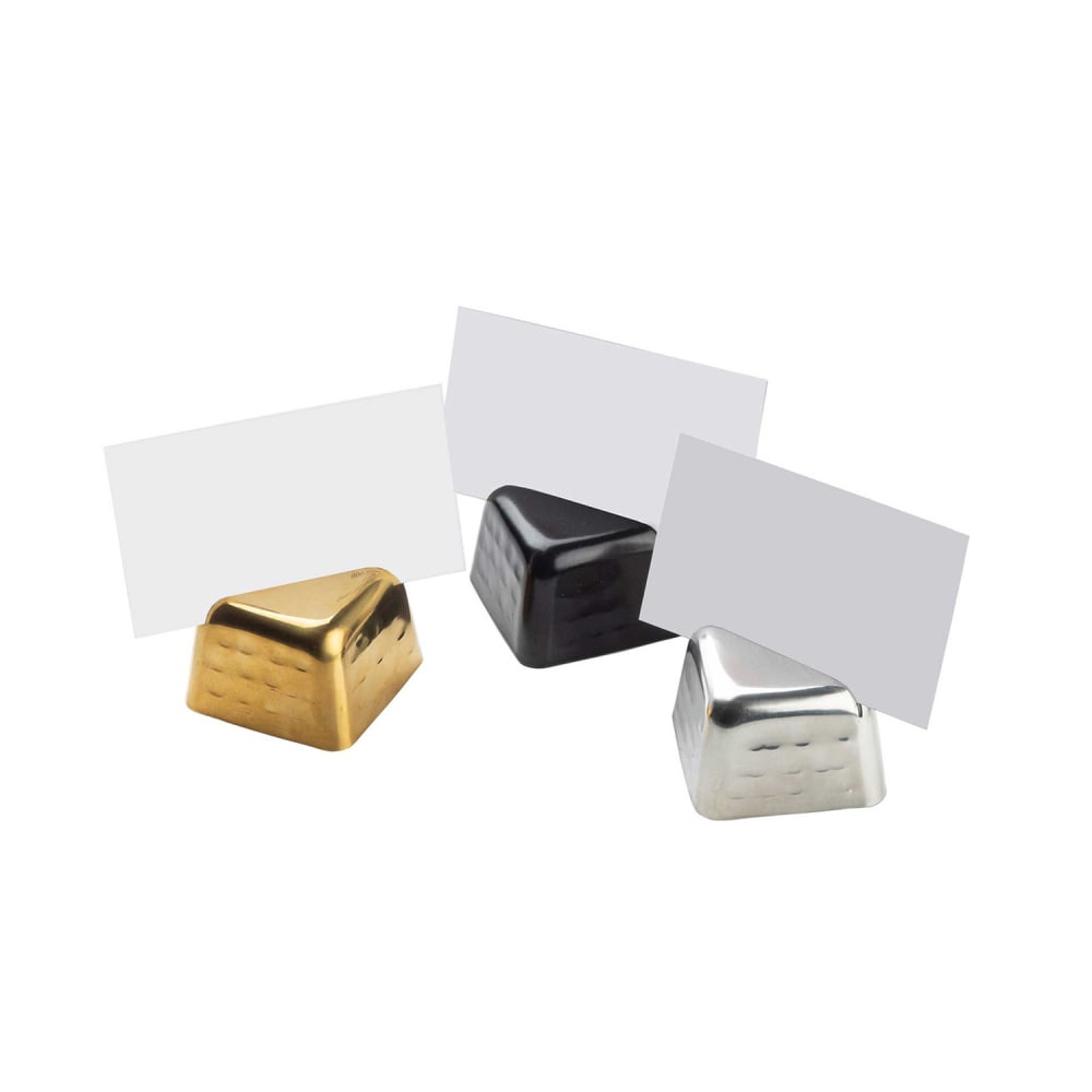 Tablecraft 11576 2" Tabletop Menu Card Holder - Stainless Steel, Gold