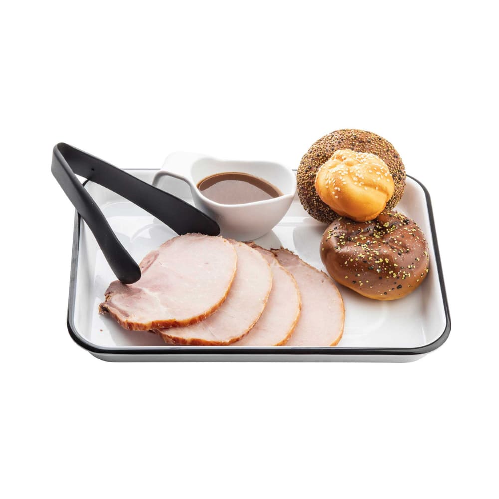 Tablecraft 11669 Quarter Size Rectangular Sheet Pan - Melamine, White