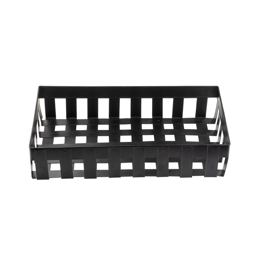 Tablecraft 11696 Rectangular Basket - 20 3/4" x 12 3/4", Steel, Black