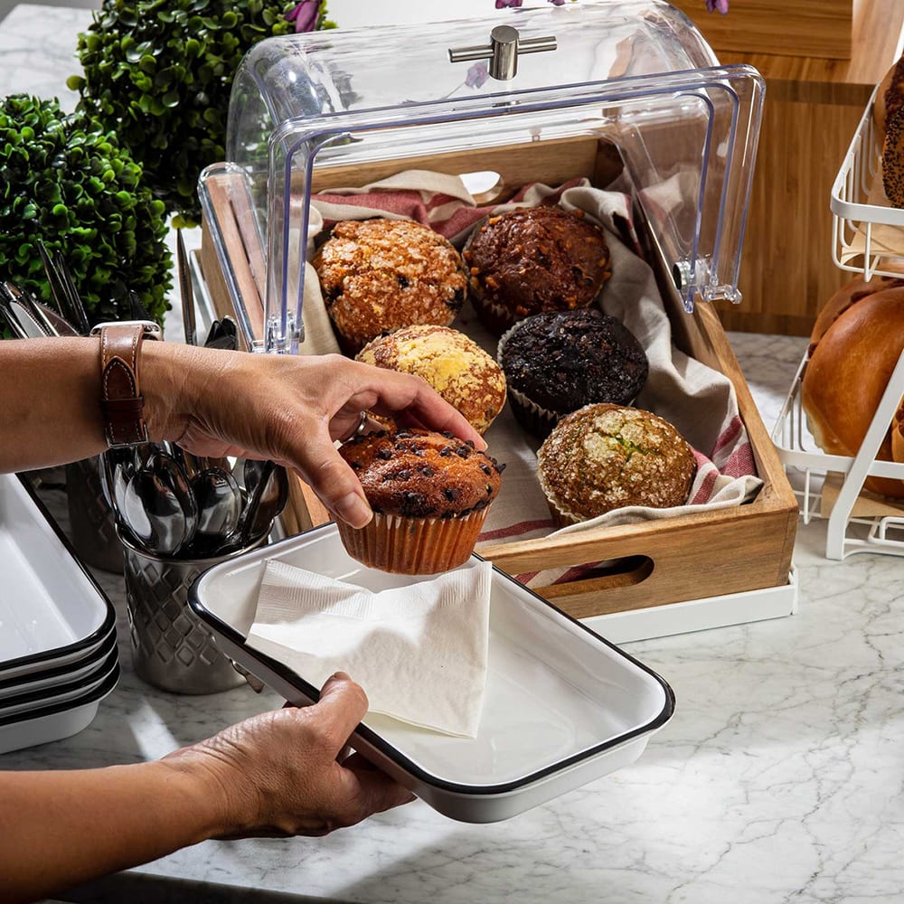 Tablecraft 11669 Quarter Size Rectangular Sheet Pan - Melamine, White