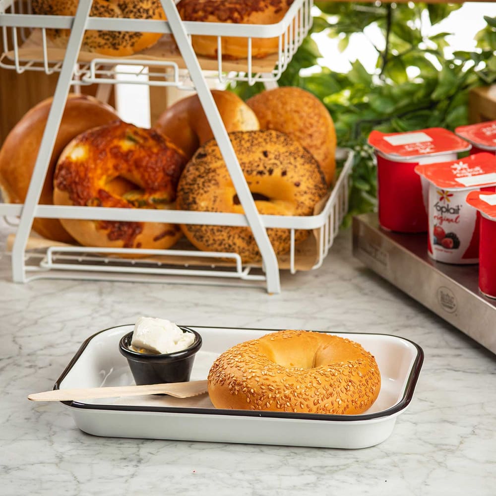 Tablecraft 11671 Eighth Size Rectangular Sheet Pan - Melamine, White