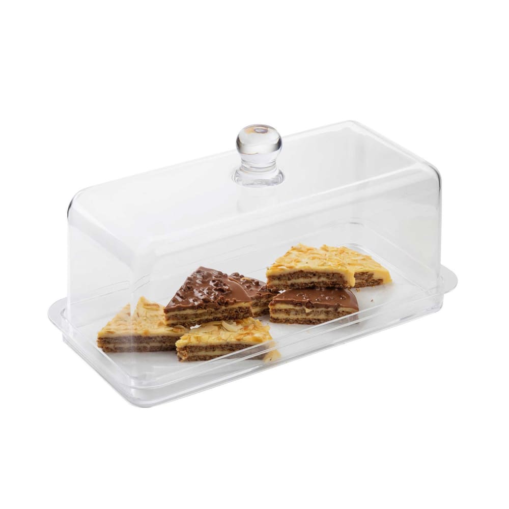 Tablecraft 11886 14 3/4" x 7 1/4" Rectangular Cake Plate - SAN Plastic ...