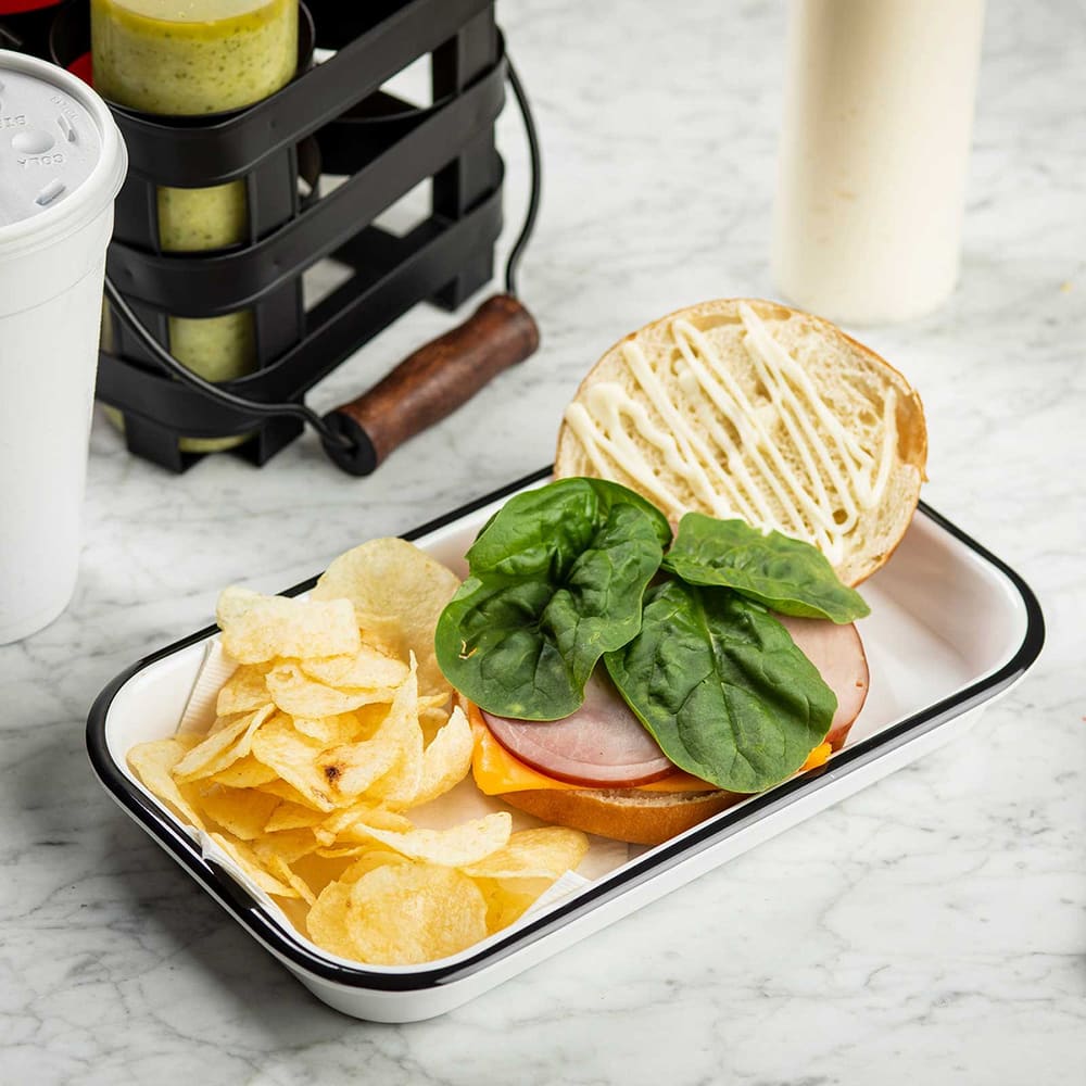 Tablecraft 11669 Quarter Size Rectangular Sheet Pan - Melamine, White