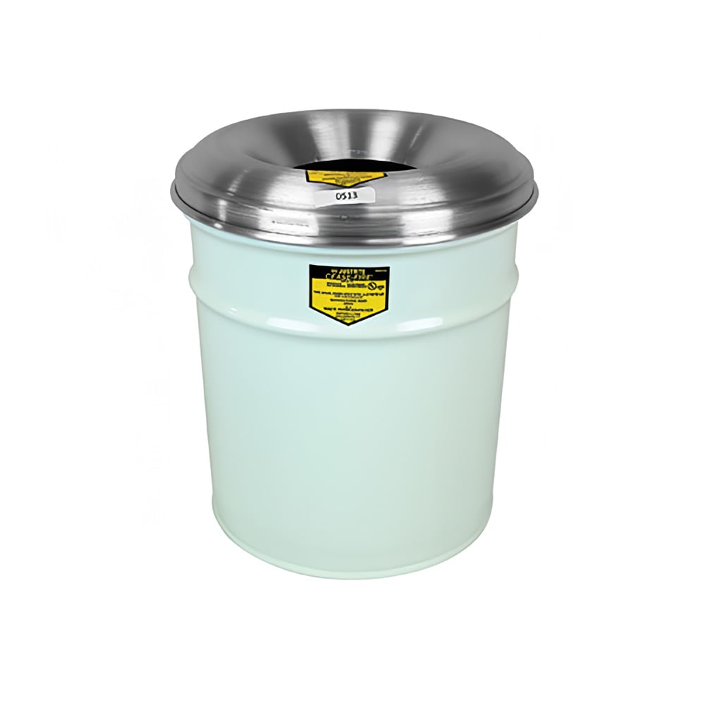 Justrite 26604W 4 1/2 gallon Cease-Fire® Safety Waste Receptacle w ...