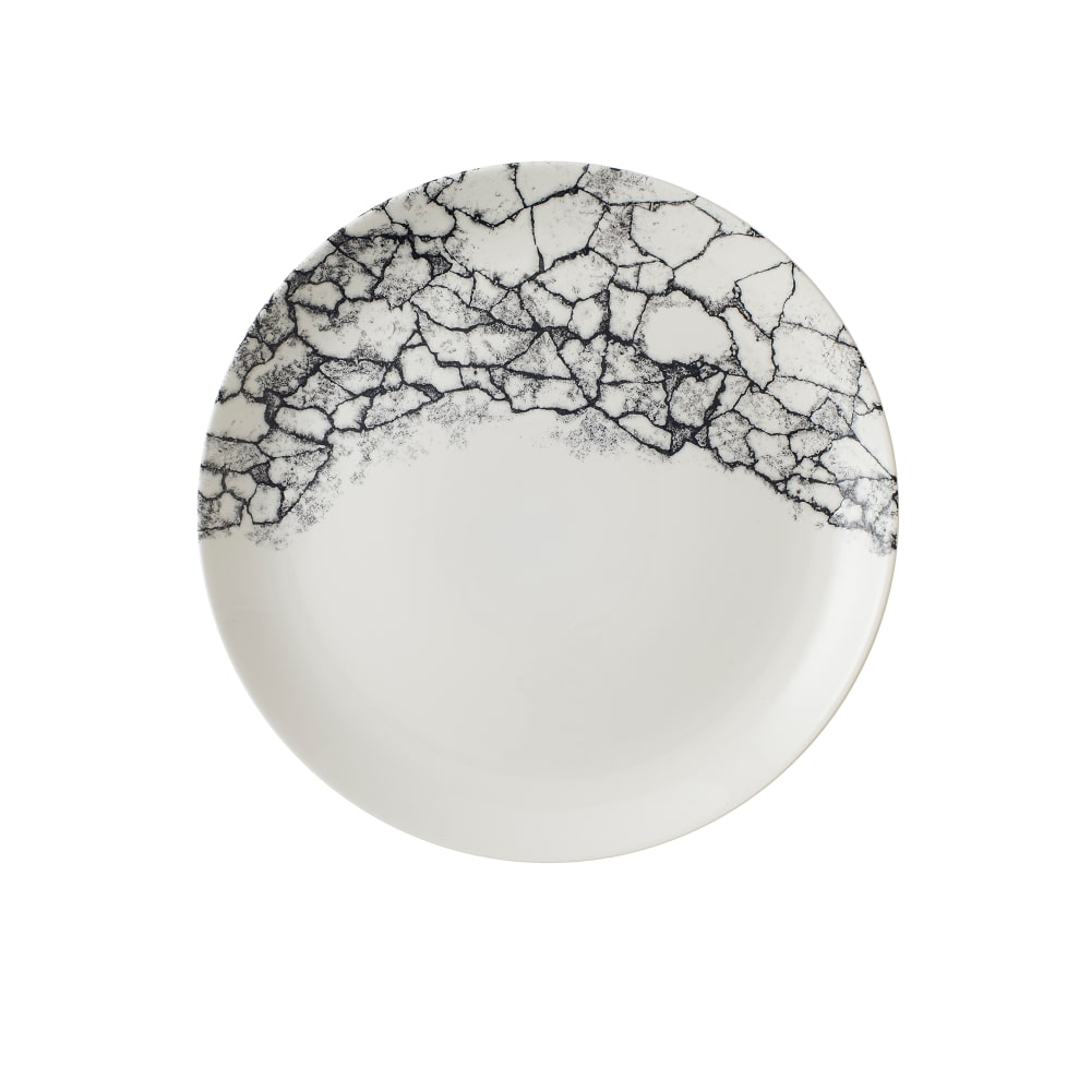Churchill 11 1/4" Round Studio Prints® Kintsugi Accents Coupe Plate - Ceramic, Quartz Black ...