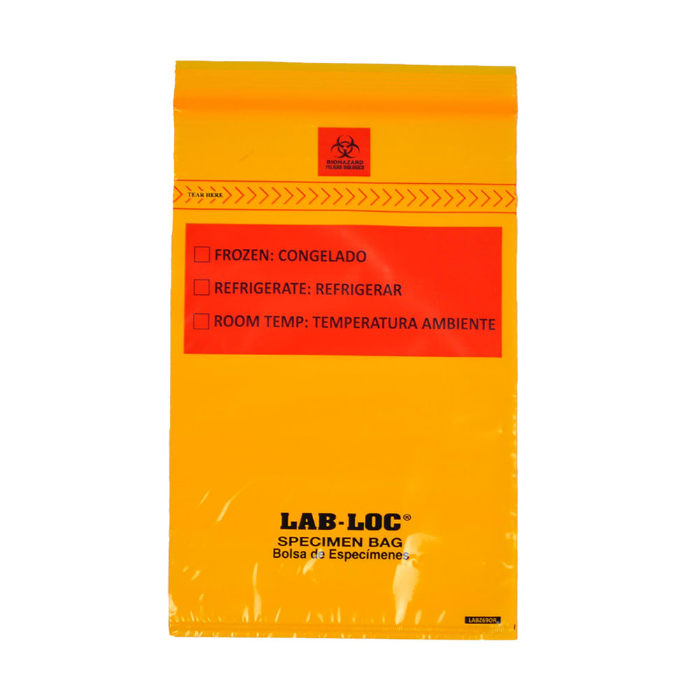 LK Packaging Lab-Loc® Specimen Bags w/ Removable Biohazard Symbol - 6 ...