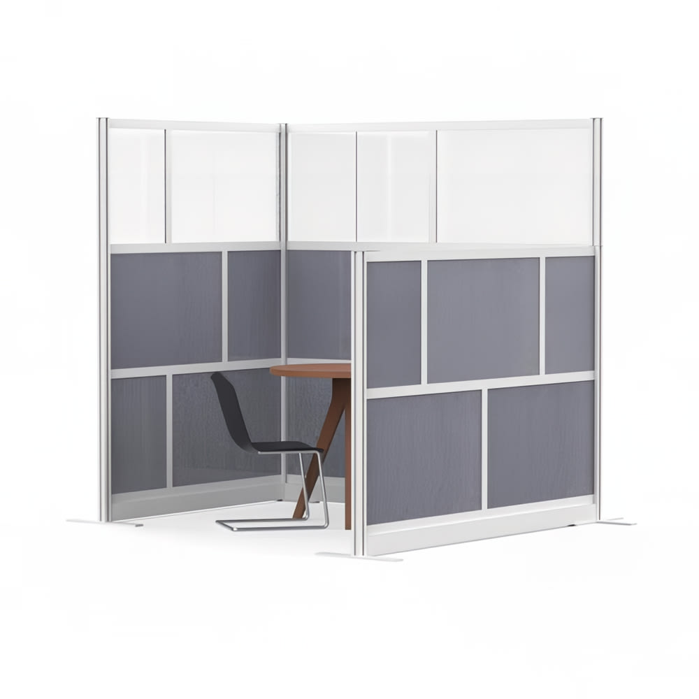 Luxor Modular Room Divider Add On Wall w/ PET & Acrylic Panels, 53"W x ...