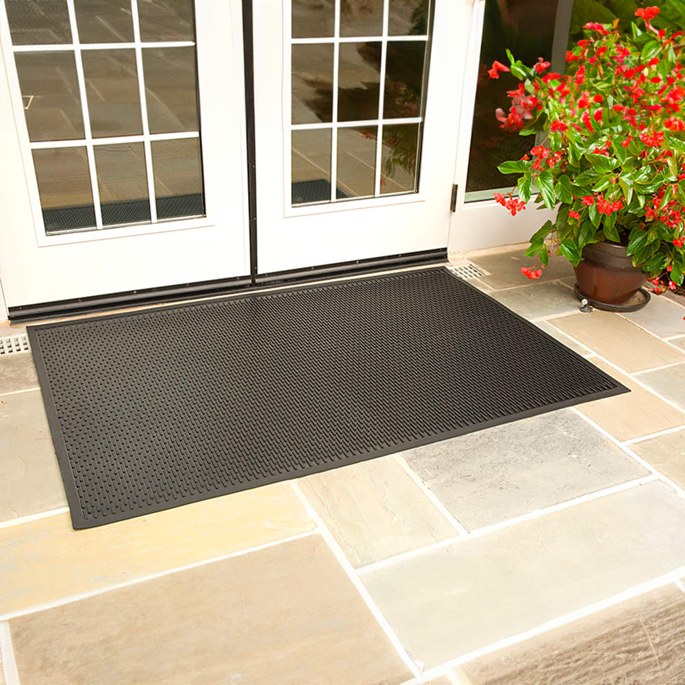 M+A Matting SuperScrape Drainable Slip Resistant Mat, 3' x 5', Black ...