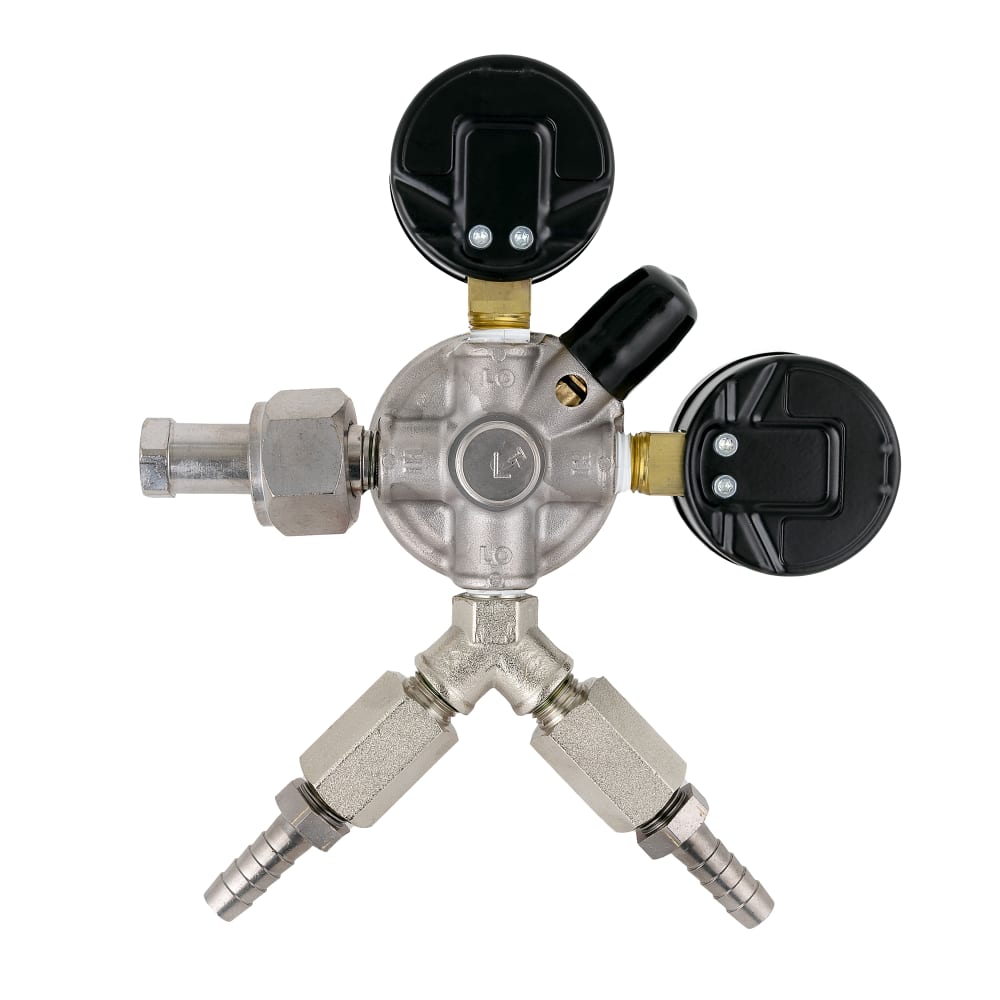 Micro Matic 842-2-PP Double Gauge Primary CO2 Regulator w/ (2) Shutoffs ...