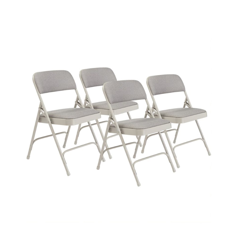 National Public Seating 2202 Folding Chair w/ Graystone Fabric Back ...