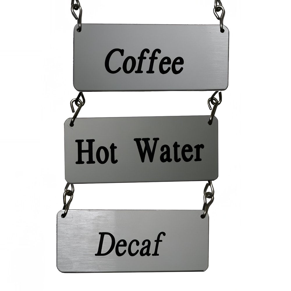 Service Ideas ID-Chain Variety Pack w/ COFFEE, DECAF & HOT WATER Signs ...