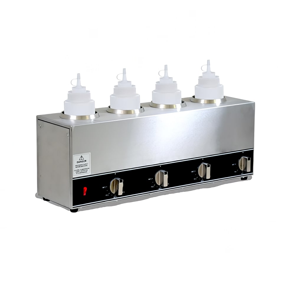 Omcan Countertop Heated Topping Dispenser w/ (4) Bottles, 120v (44180)