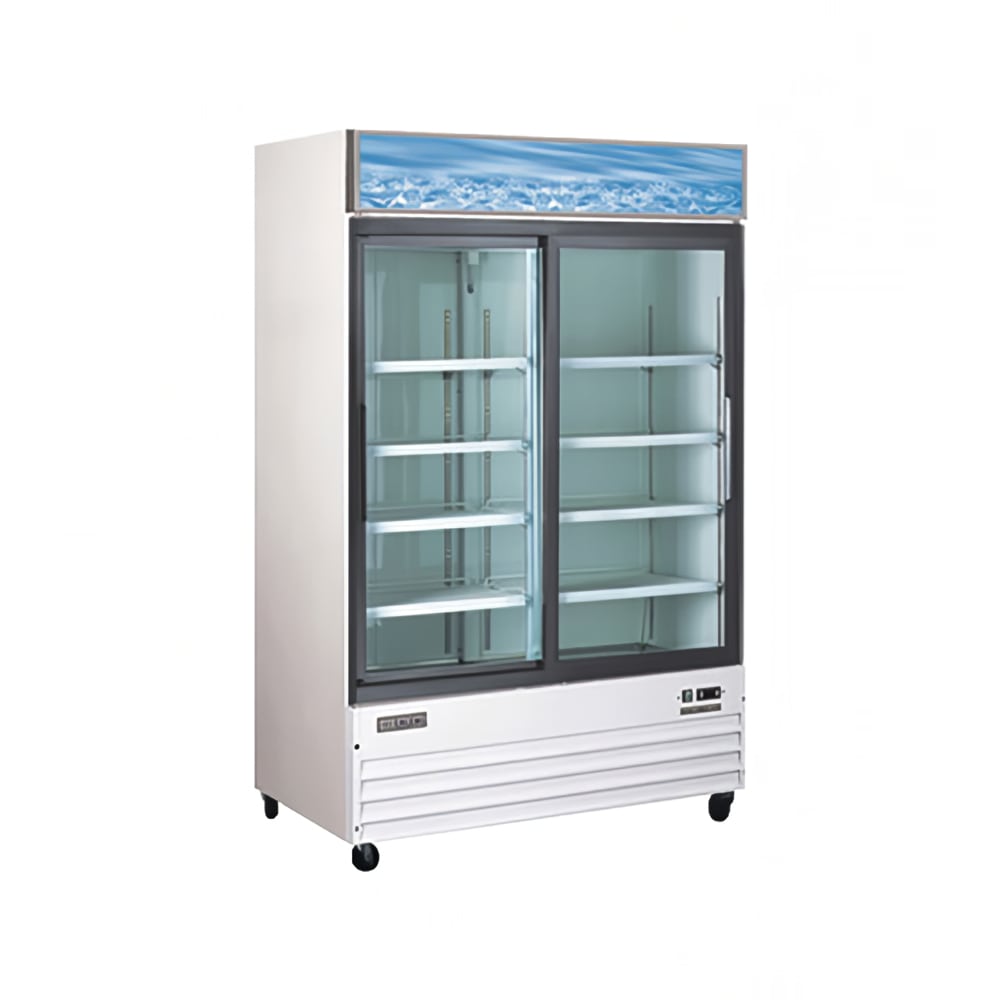 Omcan 53 1/4" Two Section Glass Door Merchandiser - (2) Sliding Doors ...