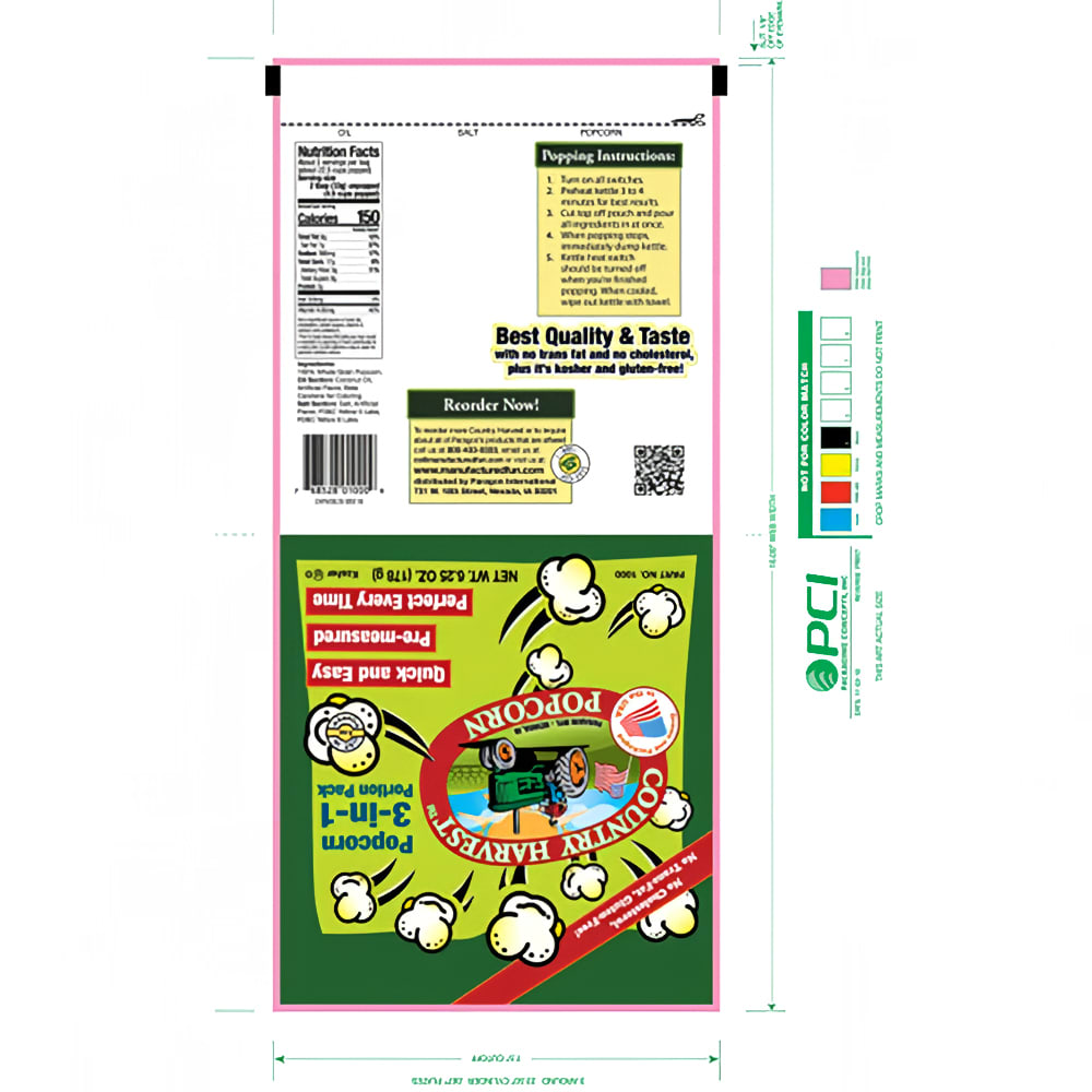 Paragon Popcorn Starter Kit for 4 oz Machines w/ Tri Pack Kits, Scoop ...