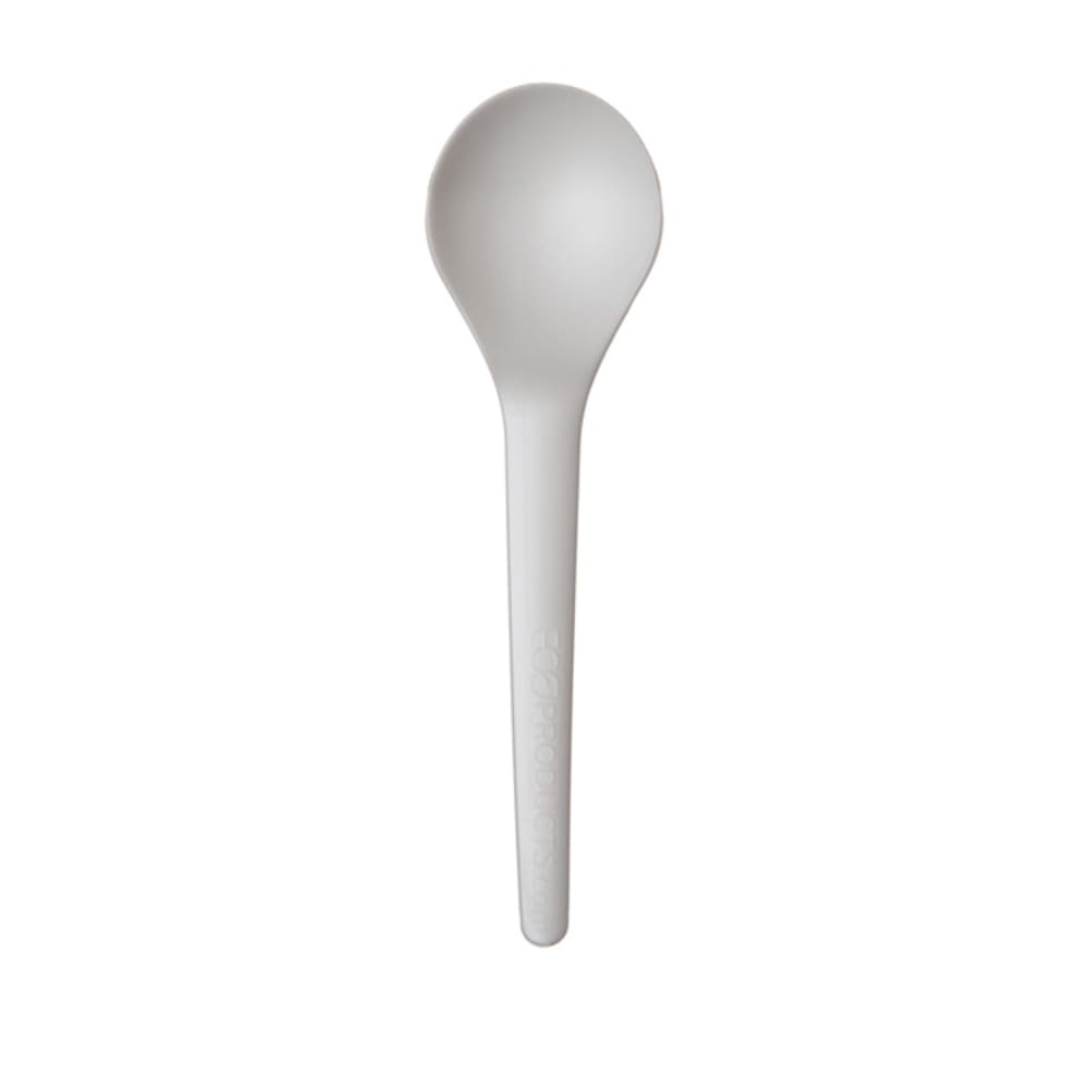 Eco Products 6" Plantware® Disposable Soup Spoon - PLA, White (EP-S014)